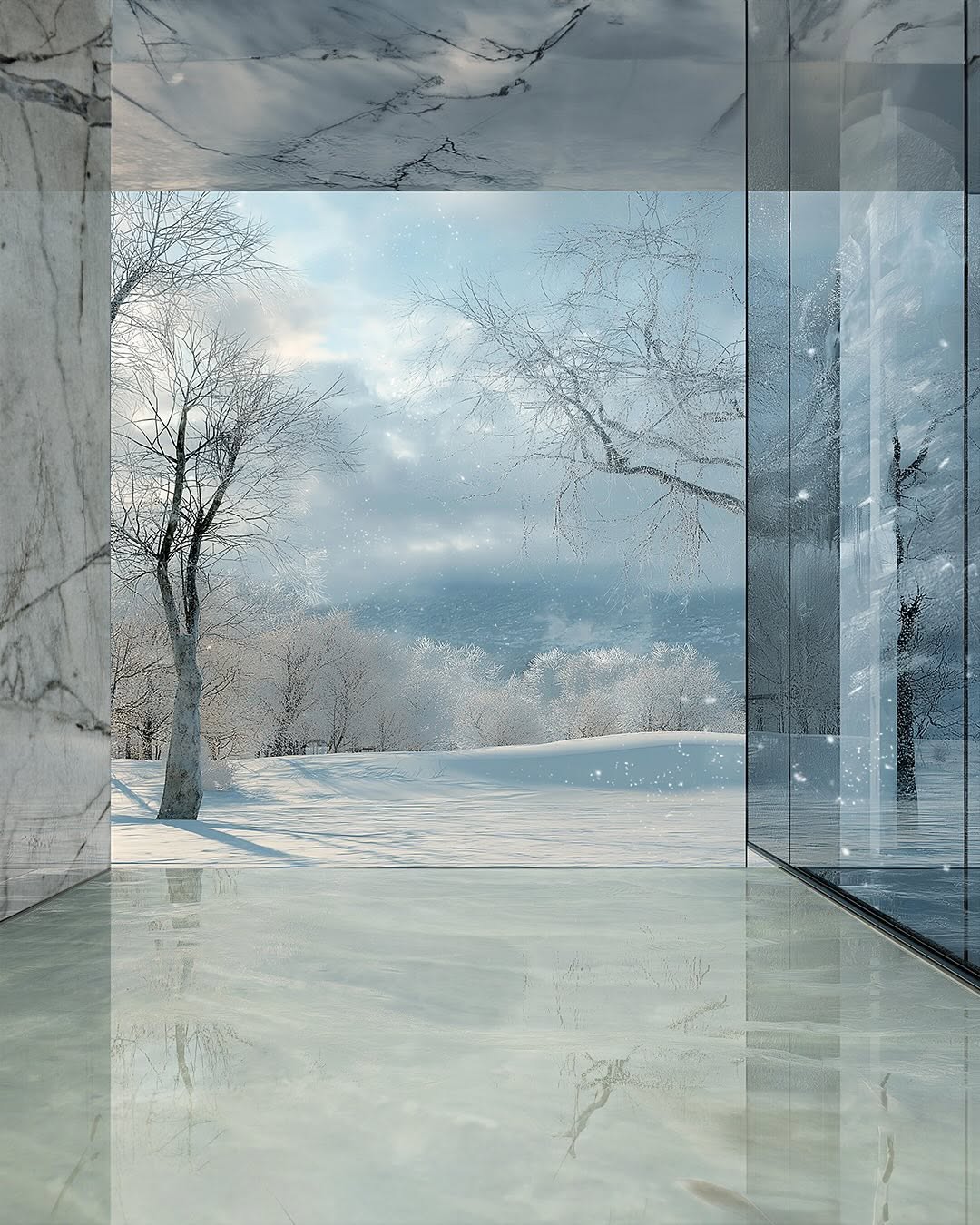 Embracing the Frost: How Marble Mimics Snow-Covered Serenity